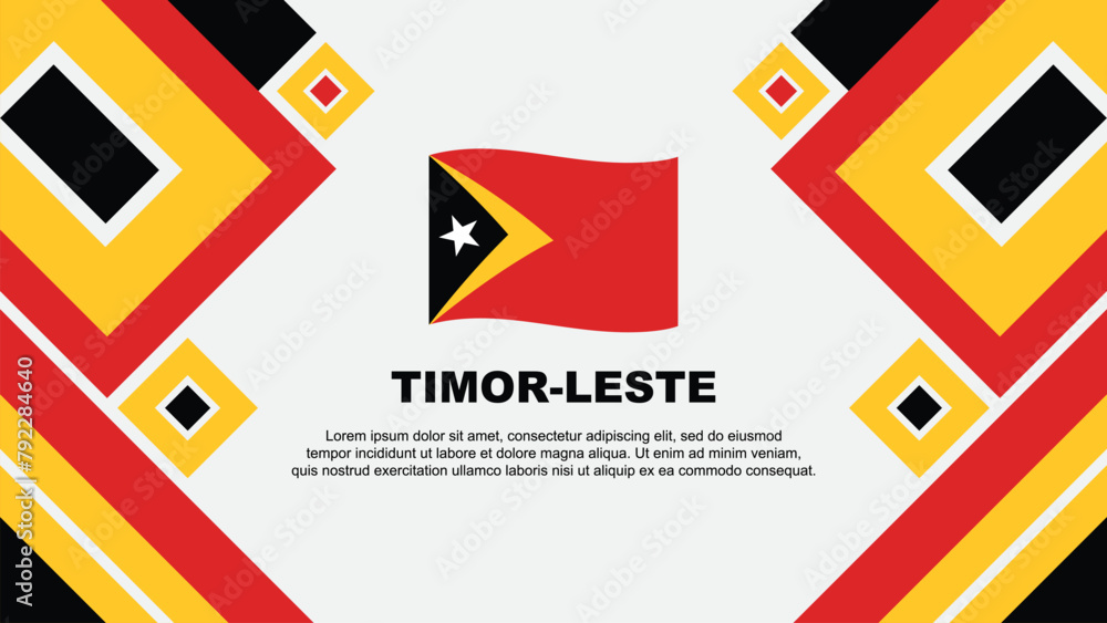 Timor Leste Flag Abstract Background Design Template. Timor Leste ...