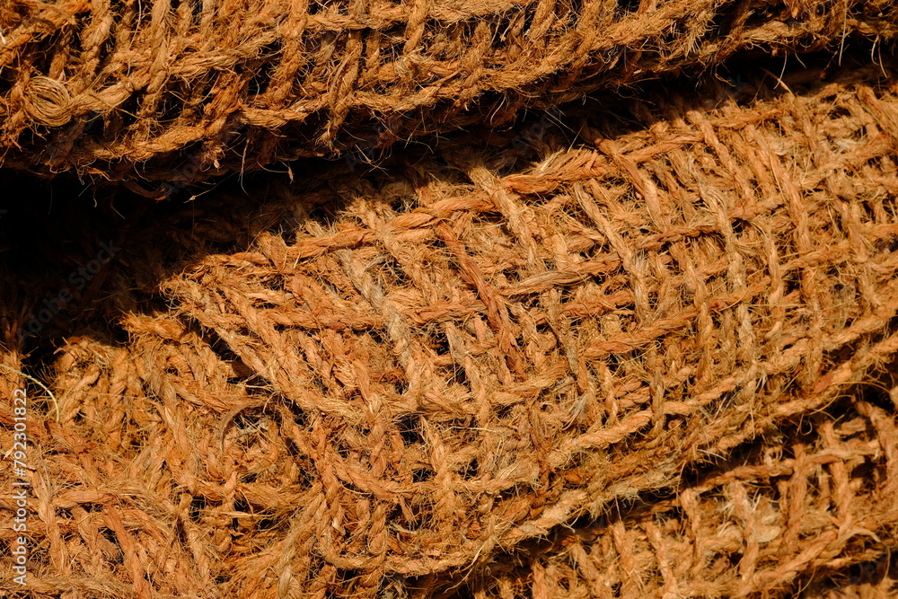 Jaring sabut kelapa, coconut coir net. made of woven coconut coir rope ...