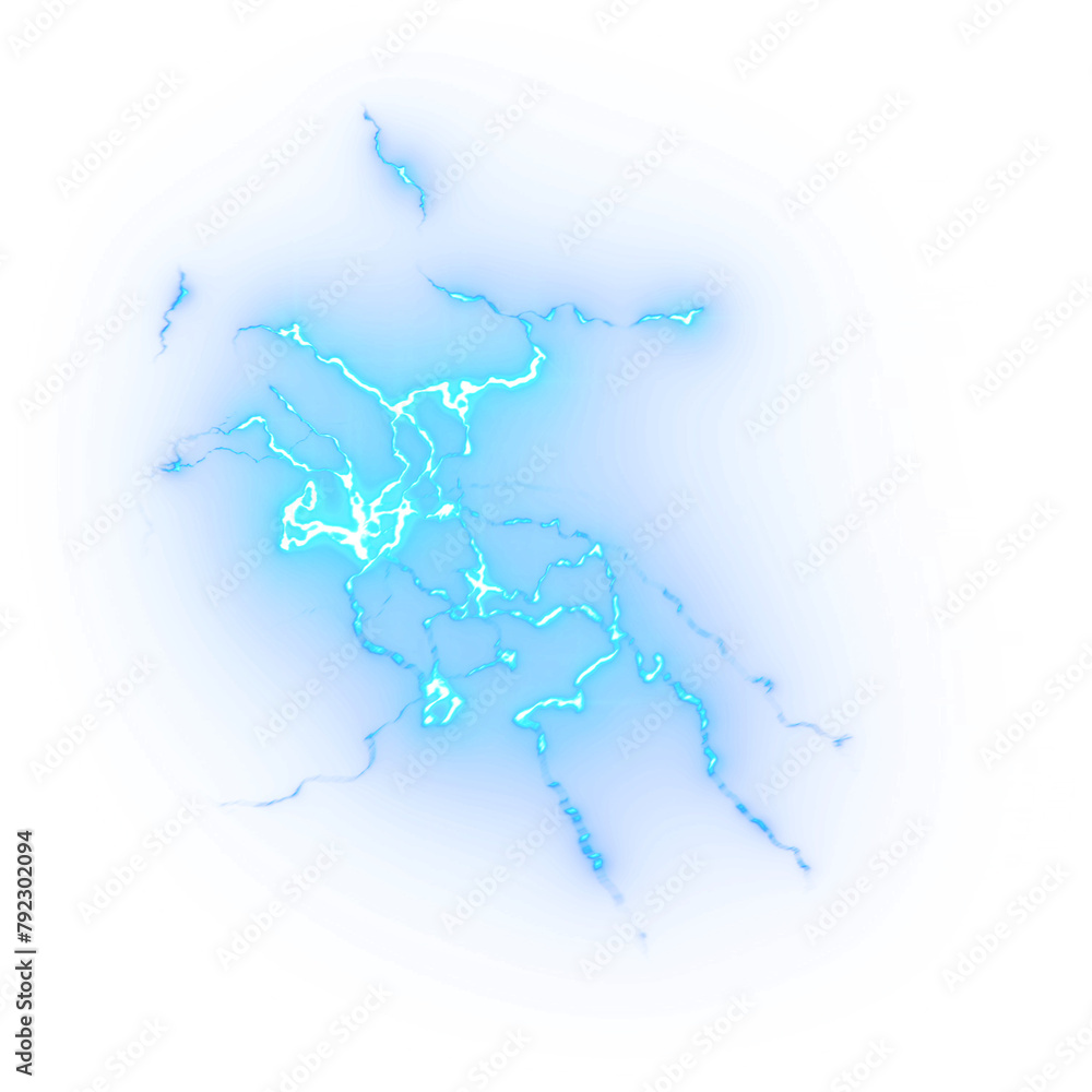 Blue Sky Thunder: Electrifying Lightning in Azure Majesty Stock ...