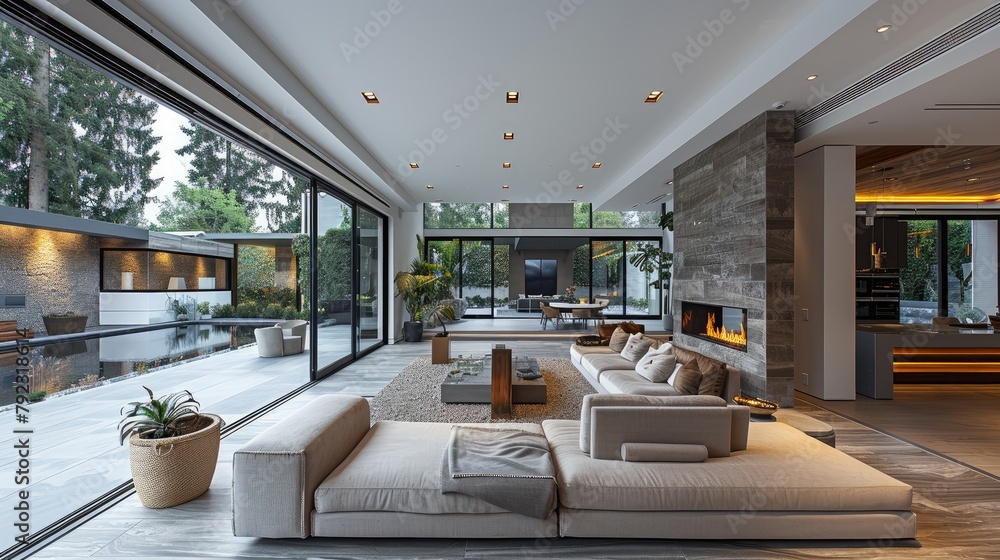 Minimalist Living Room: This living room exudes simplicity with clean ...