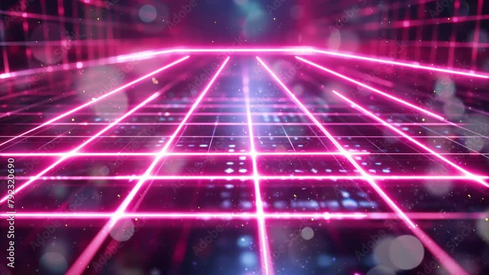 rendering retro futuristic bright background. seamless looping overlay ...