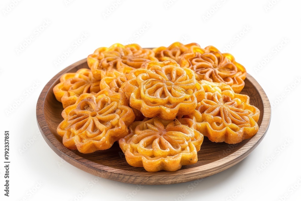 Indian sweet Imarti also called Amriti or Jalebi made by deep frying ...