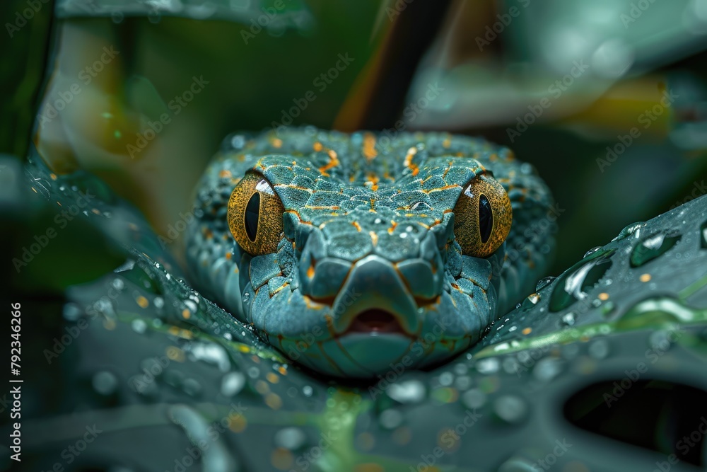 The undulating pattern of a snake moving through underbrush, a glimpse ...