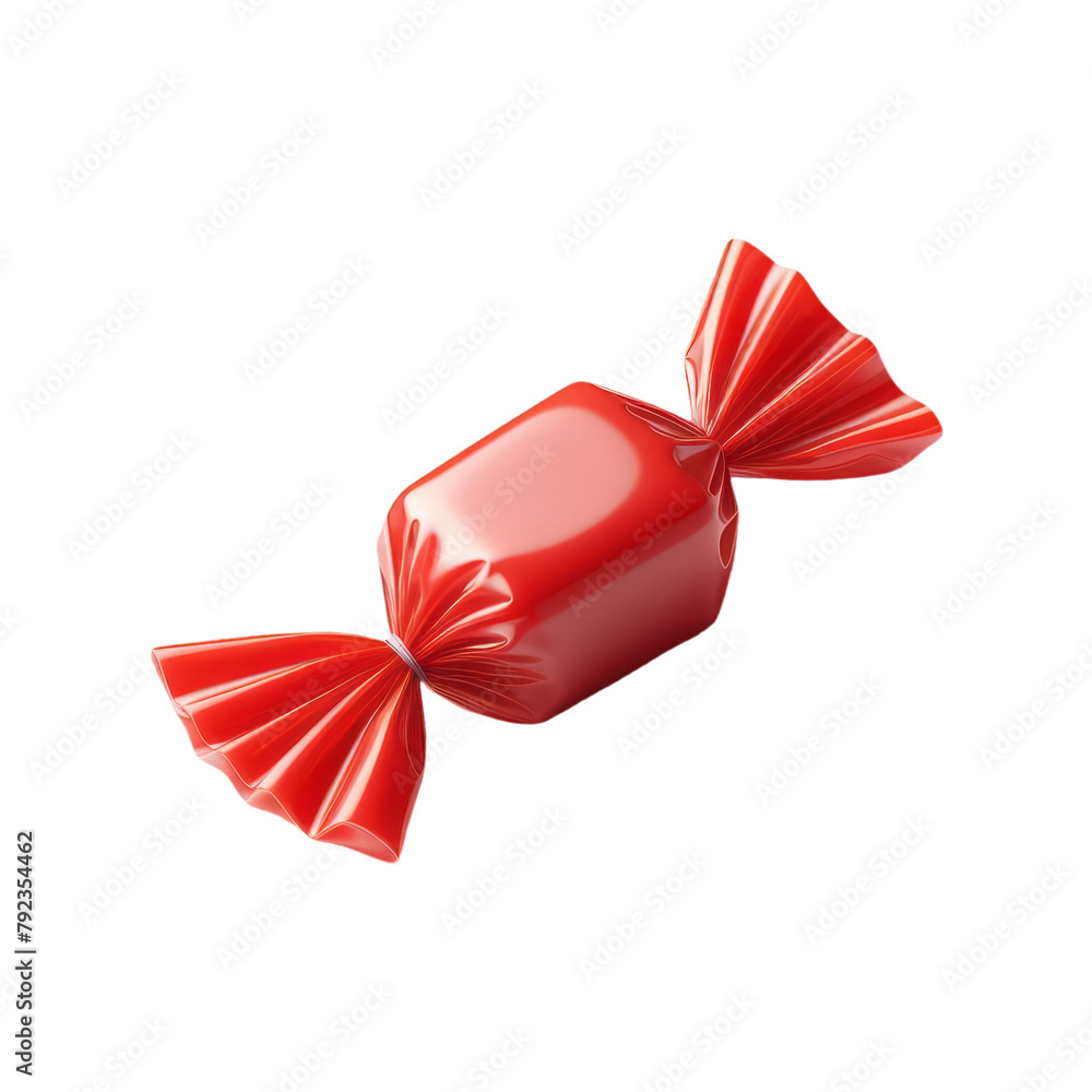 Red color Wrapped taffy Candy on a transparent Background PNG. Assorted ...