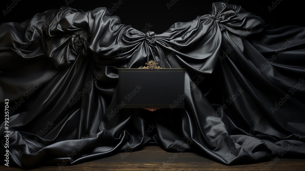 Elegant end credits scroll over a black velvet background, with classic ...