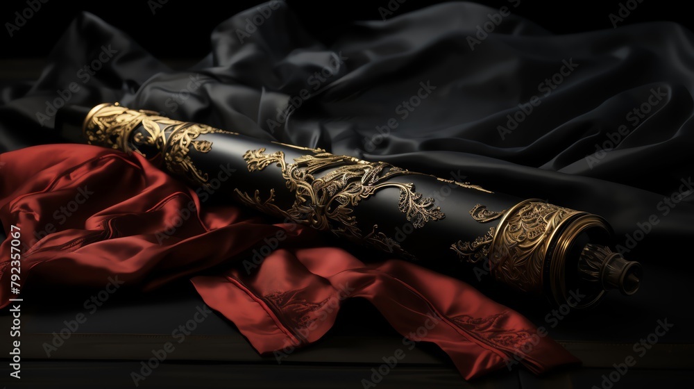 Elegant end credits scroll over a black velvet background, with classic ...