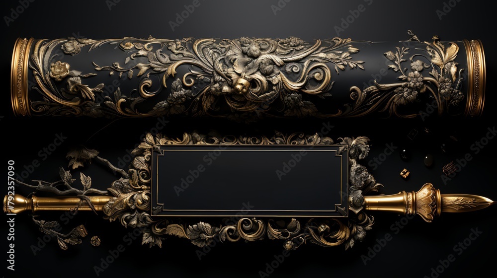 Elegant end credits scroll over a black velvet background, with classic ...