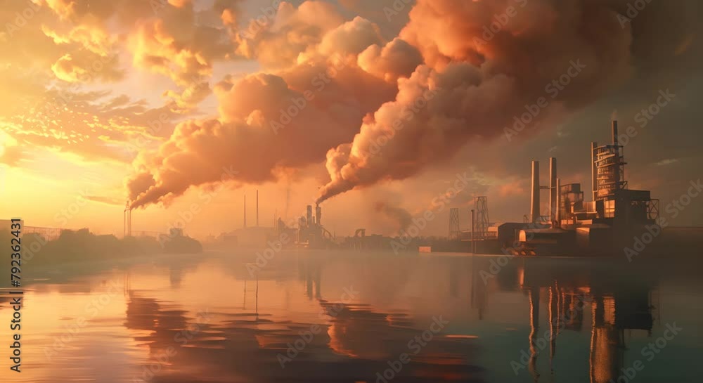 Animated visual of choking smoke enveloping iconic natural landmarks ...