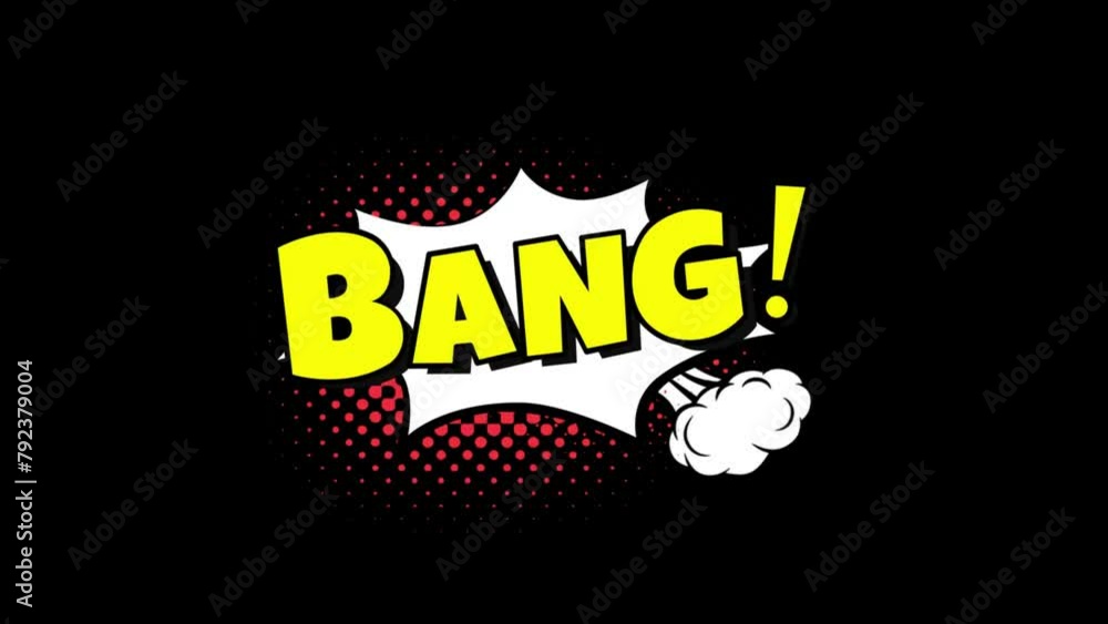 Simple Comic Style Text Animation with Bang. cartoon bang Comic Bubble ...