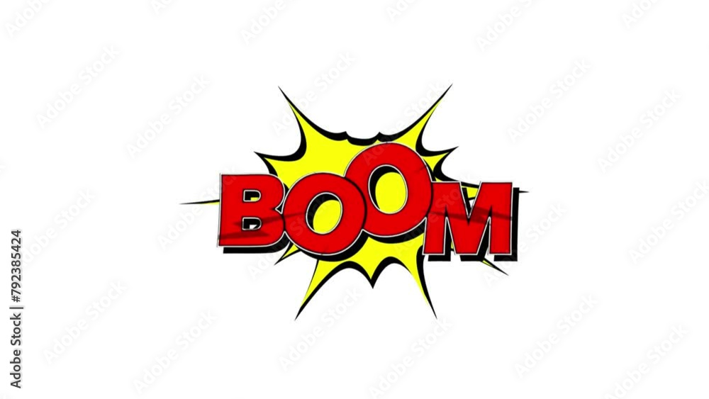 cartoon boom Comic animation. boom typography. Comic speech bubbles ...