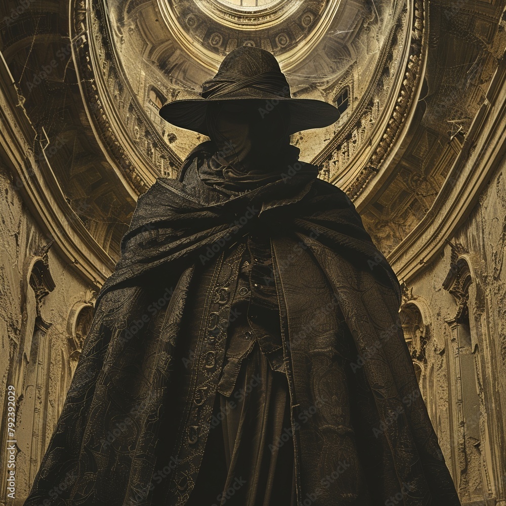 an enigmatic image of a secretive figure from a secret society ...