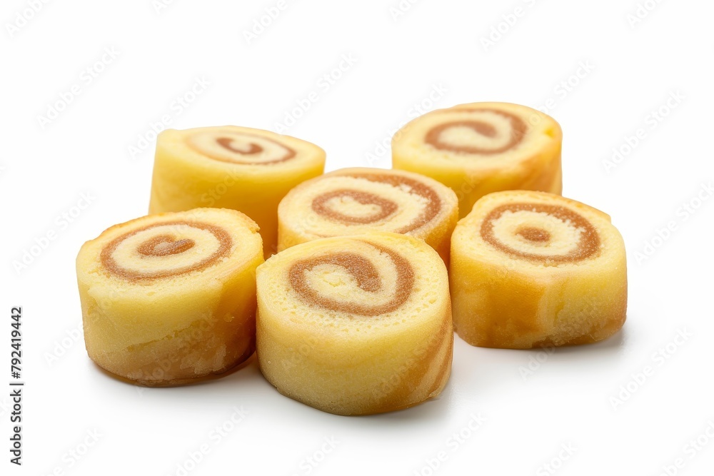 Thai call Jam Rolls isolated with clipping path on white background ...