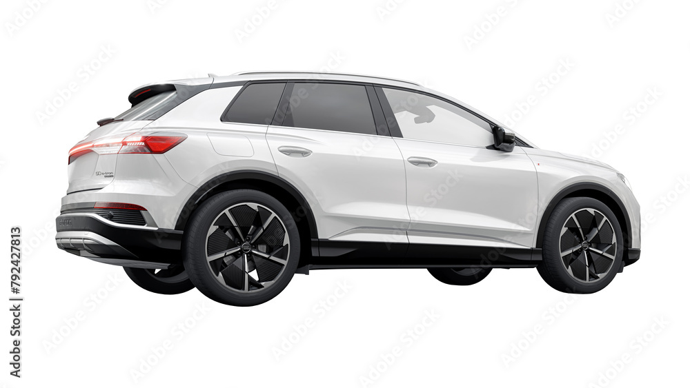 Berlin. Germany. March 11, 2024. Audi Q4 e-tron 2022. White modern ...