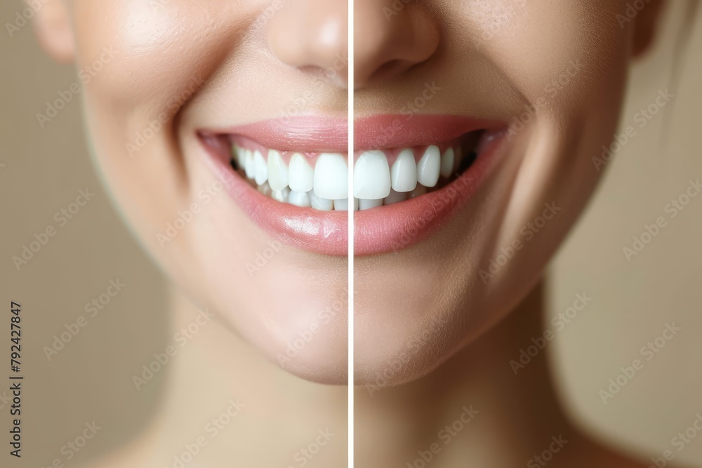 Transformation of a woman s smile showcased before and after of dental ...