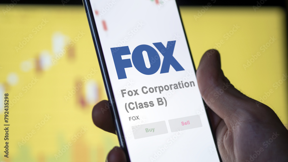 April 09th 2024 , New York City, New York. Close up on logo of Fox ...