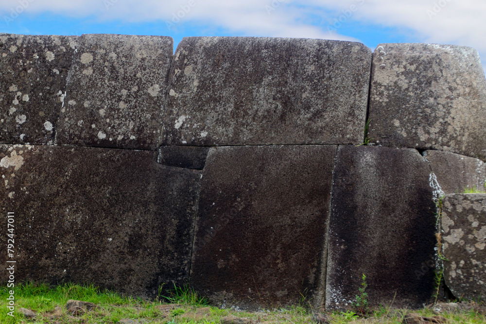 Ahu Vinapu an archaeological site on Easter Island-Rapa Nui Stock Photo ...
