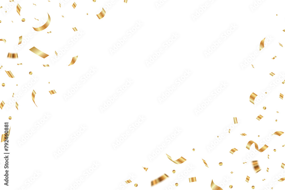 Gold confetti falling background for birthday, anniversary designs ...