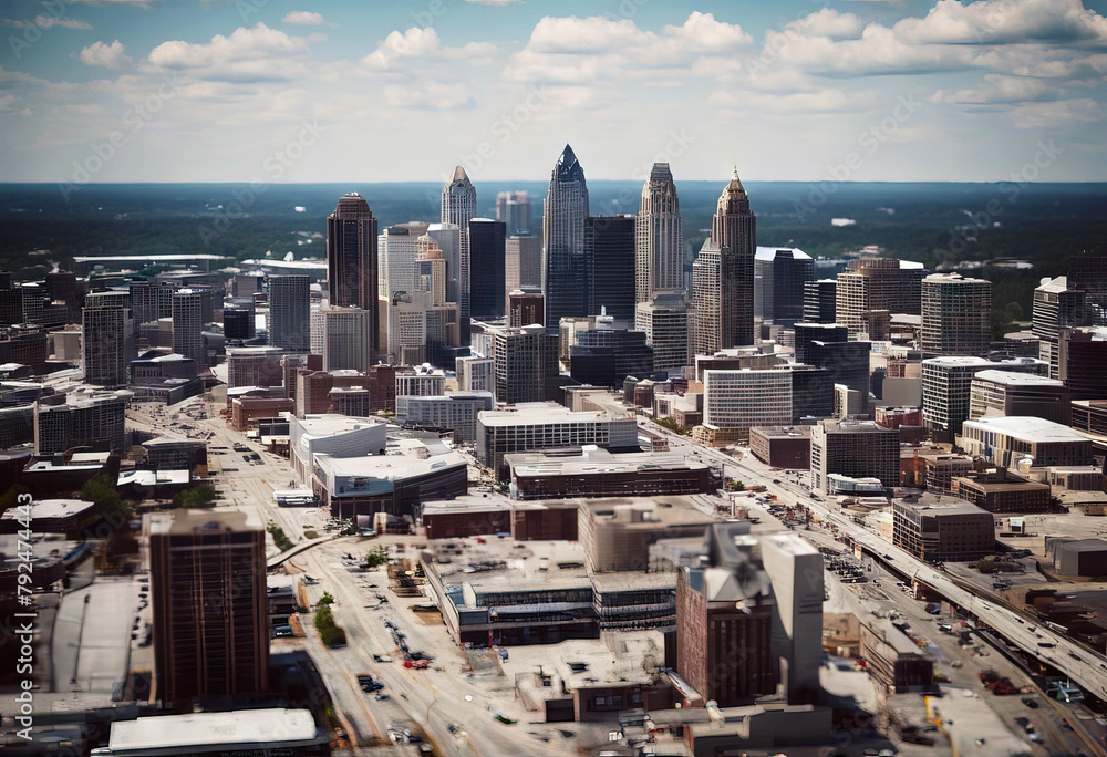 'Atlanta Georgia view aerial downtown Atlanta Georgia Skyline Aerial ...