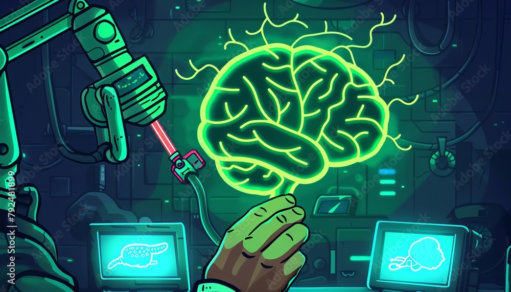 Beneath the watchful gaze of a microscope, a neuroscientists hand delicately implanted a tiny ...