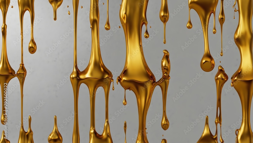 Melted gold drips isolated for cutout on a transparent background ...