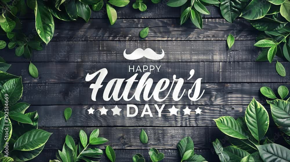 animation Fathers day video footage , animation text ink drop, banner ...