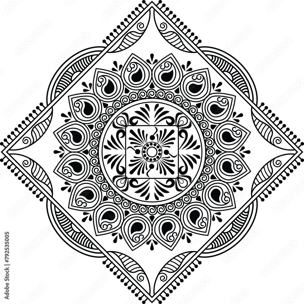 Indian Traditional and Cultural Rangoli, Alpona, Kolam, or Paisley ...