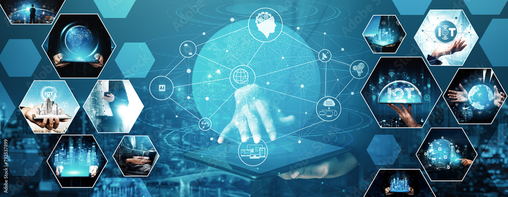 Communication technology , smart connection IOT and people network ...