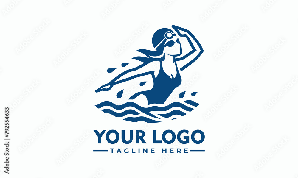 Woman Swimming logo designs vector Creative Lady Swimmer logo Vector ...