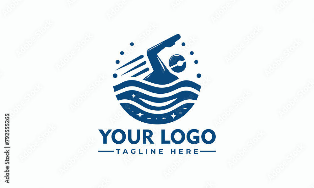 Swimming logo designs vector Creative Swimmer logo Vector character ...