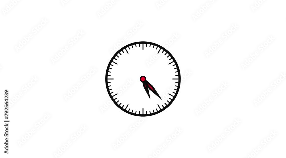 Changing the time on the clock, the rotation of the hands for 12 and 24 ...