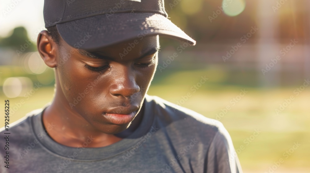 Baseball player, face, and game strategy concept in fitness, workout ...