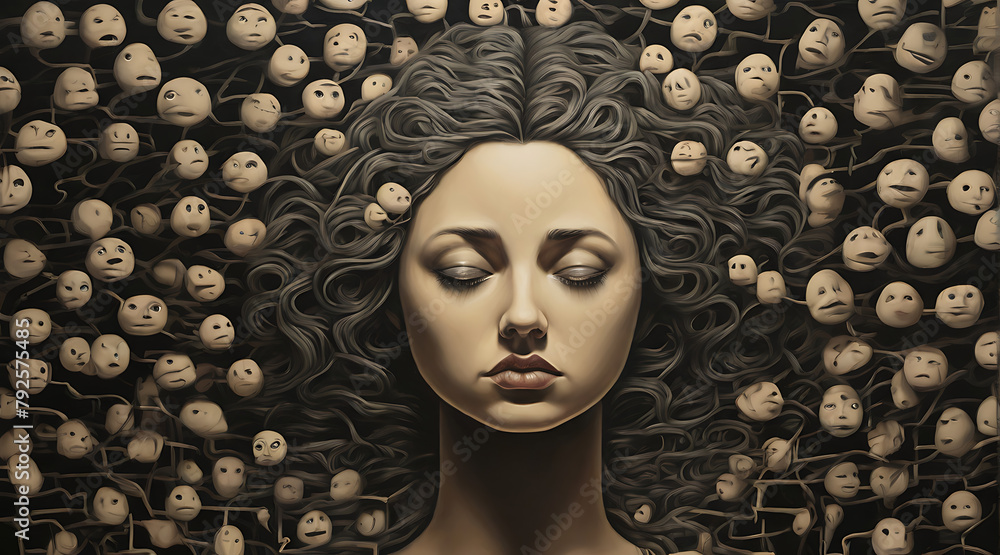 Illustartion on repetitive and intrusive nature of obsessive thoughts ...