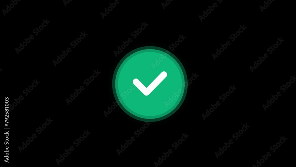 green power button green approval check mark icons in circle, checklist ...