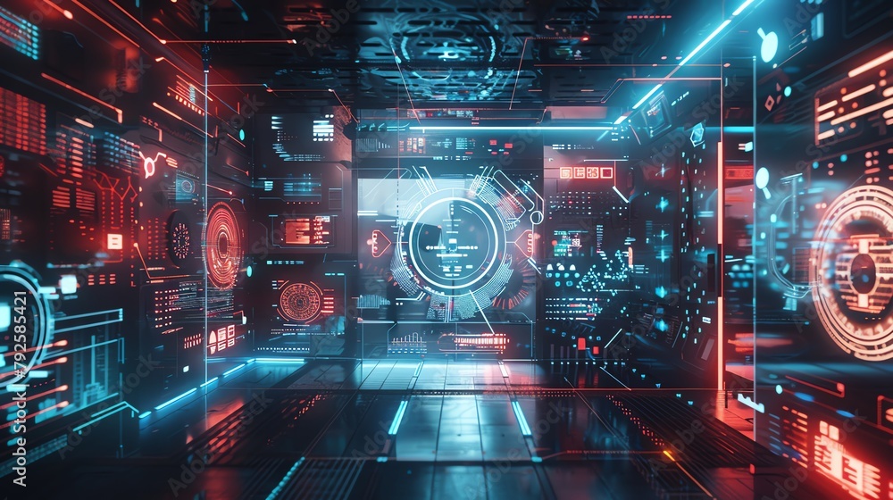 Augmented Reality Interface Design Design a vector graphic of an ...