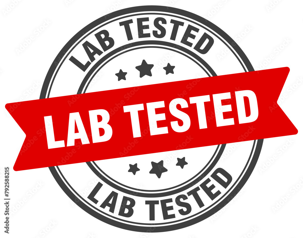 lab tested stamp. lab tested label on transparent background. round ...