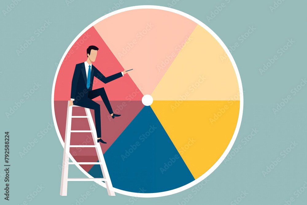 Business graphic vector modern style illustration of a business person ...