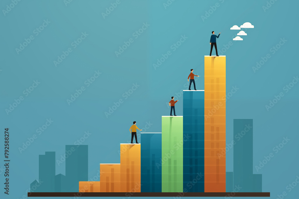 Business graphic vector modern style illustration of a business person ...