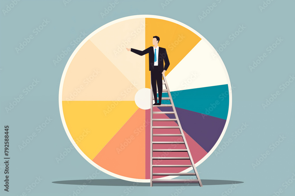 Business graphic vector modern style illustration of a business person ...