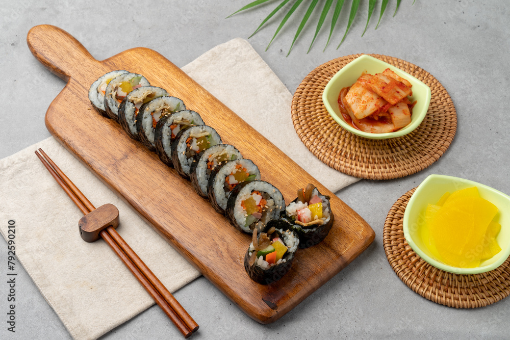 Korean food, stir-fried pork, spicy, anchovy, gimbap, side dish ...