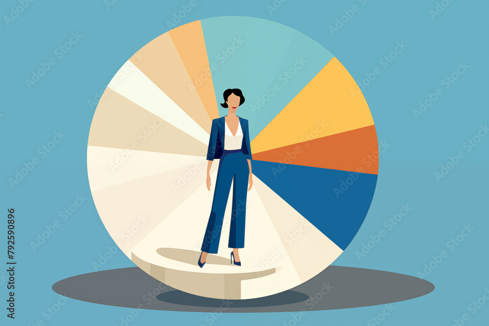 Business graphic vector modern style illustration of a business person ...