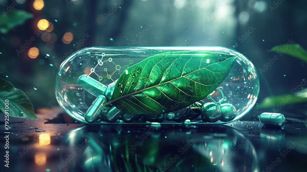 Visualize a transparent capsule that is both futuristic and elegant ...