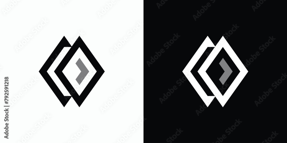 Vector logo design for the initials C O geometric rhombus shape with a ...