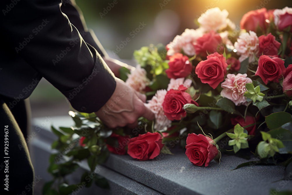 Sad bury ceremony at old cemetery church funeral farewell rest in peace ...