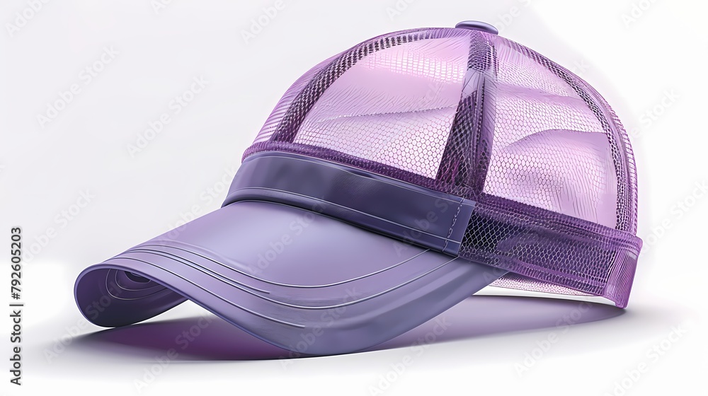 A sleek and modern visor cap mockup on a solid purple background ...