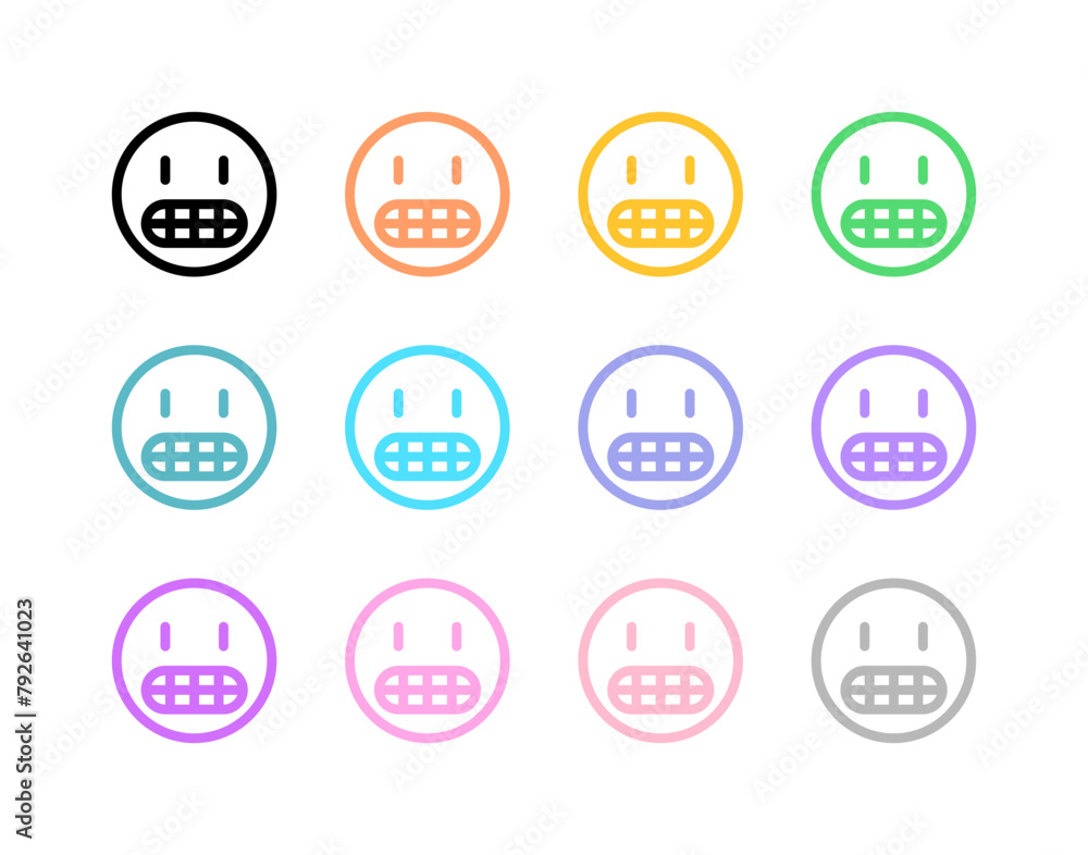 Editable grinning, grimacing face vector icon. Part of a big icon set ...