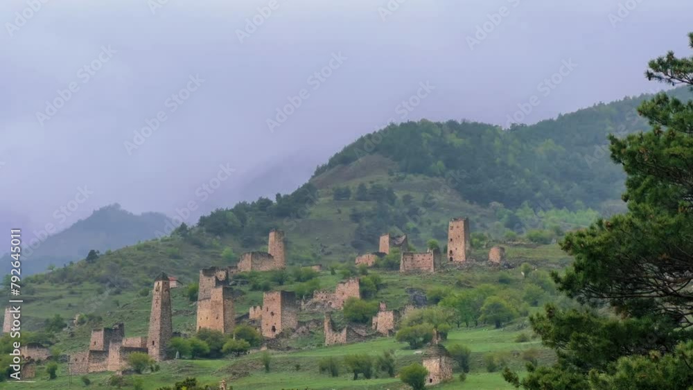 The complex of old Egikal Towers, the largest medieval castle-type ...