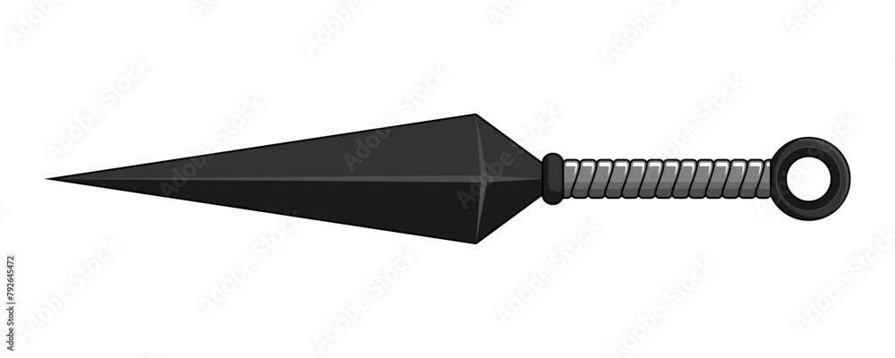 Kunai is a small knife ninja weapon, vector cartoon illustration, ninja ...
