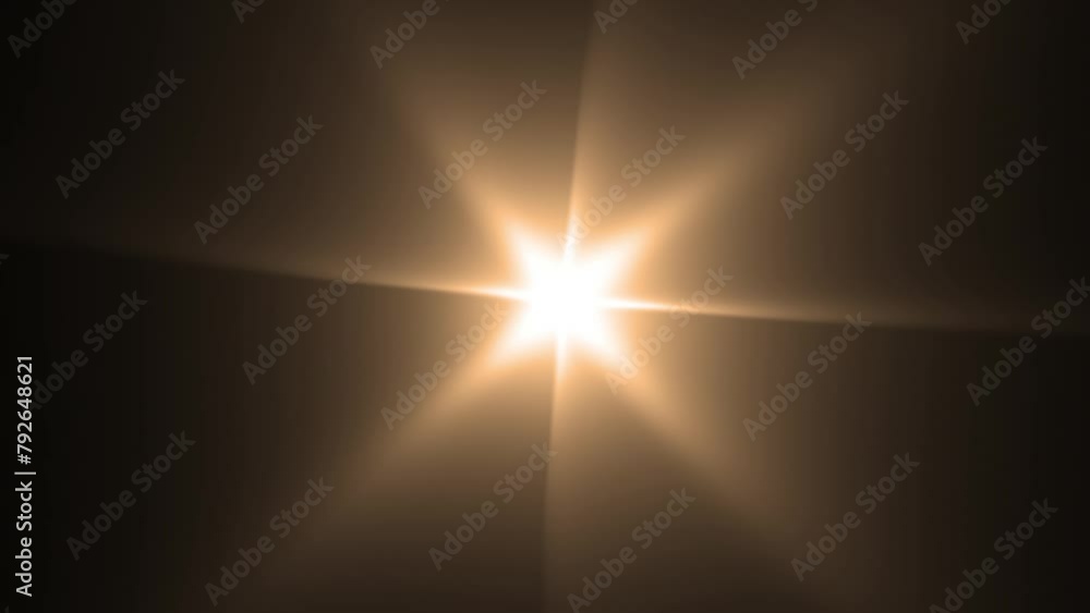 Glowing Optical Flare with warm smooth sun Rays. Orange yellow Light ...