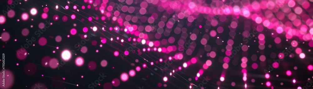 A complex scatter plot with neon pink dots, plotted against a black ...