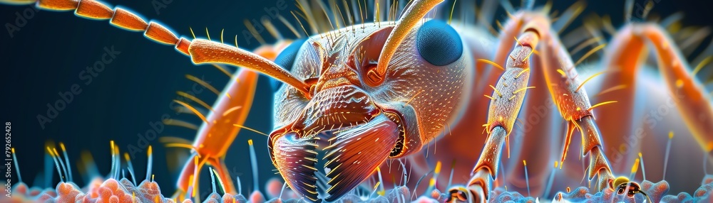 A detailed illustration of an ant as seen through a scanning electron ...